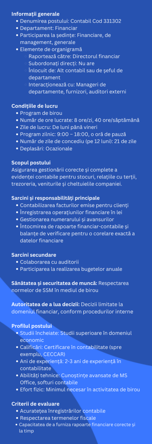 Fișa postului: Ce este, ce trebuie să conțină și model - OLX Business